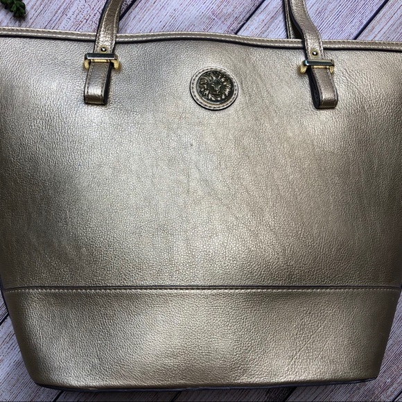 Anne Klein | Bags | Anne Klein Two Handbags Totes Gold Metallic Floral ...